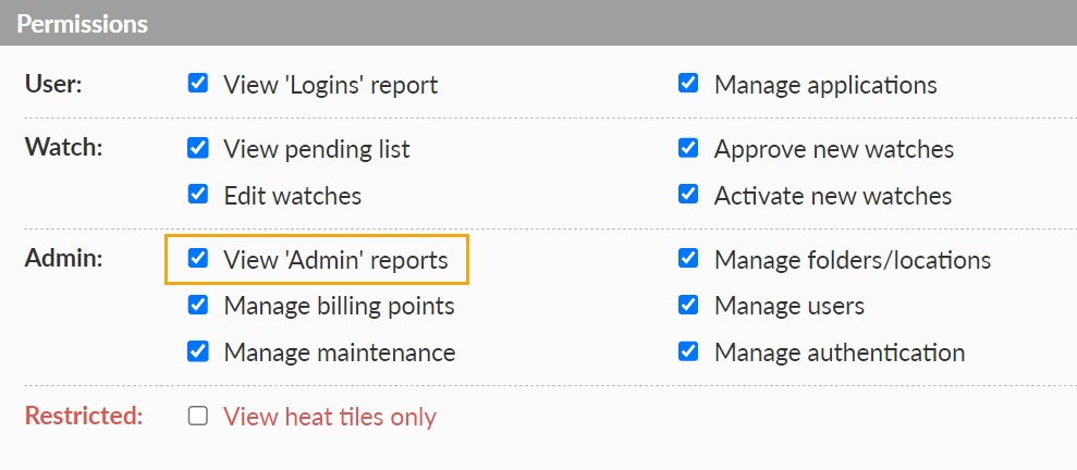 Admin Reports - Highlight Help